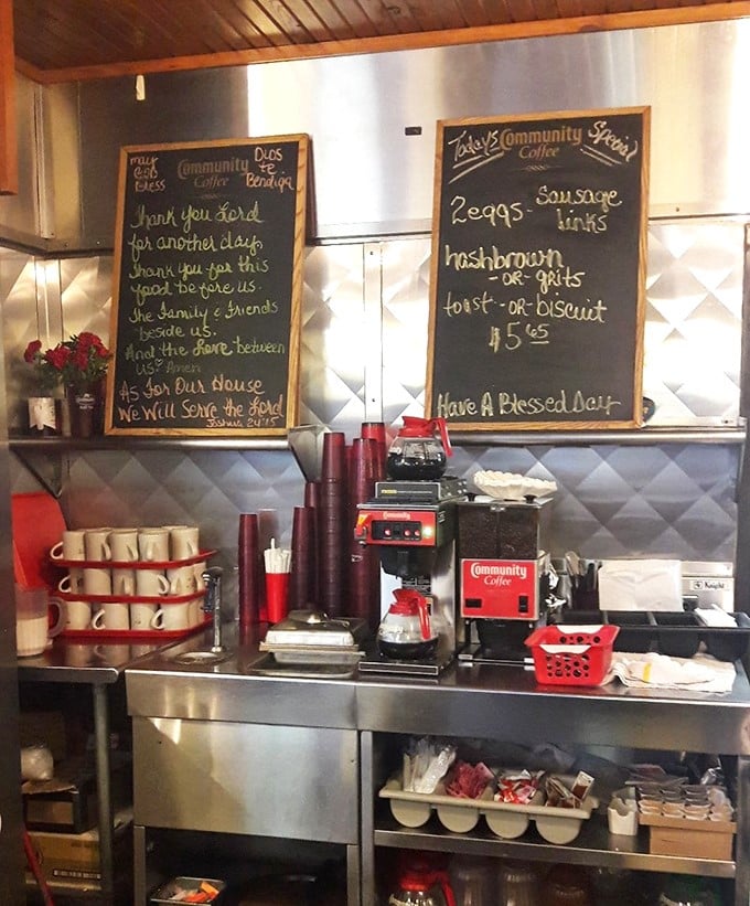 Coffee station philosophy: keep it hot, keep it coming, and write inspirational messages that make waiting for refills worthwhile.