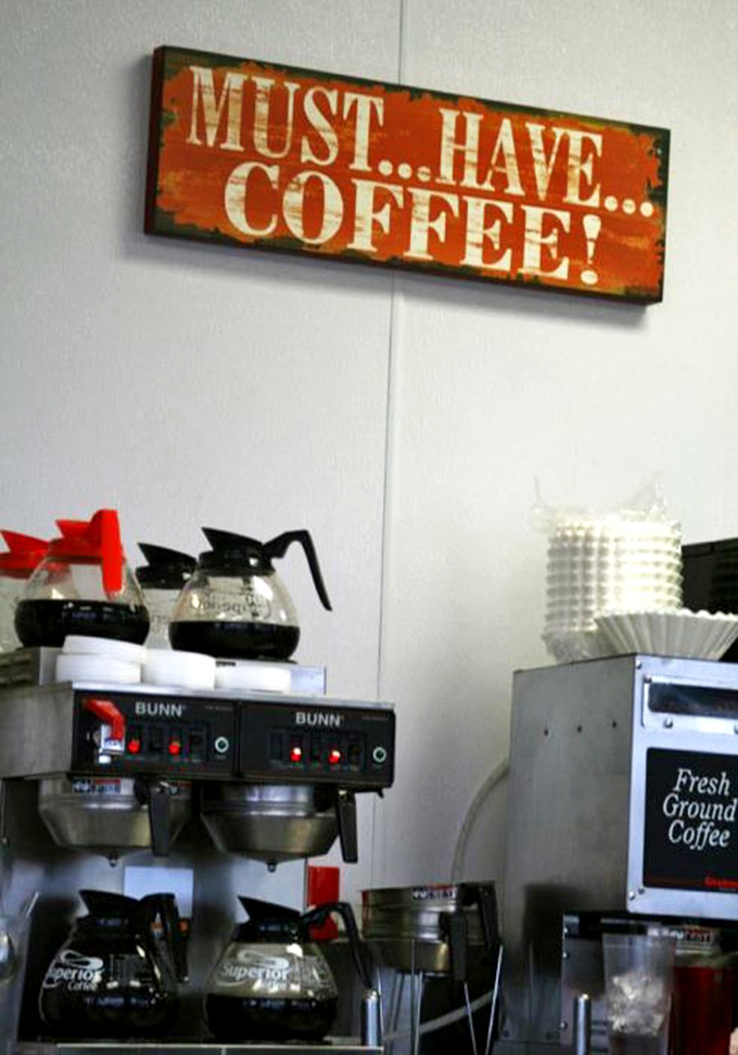 "MUST...HAVE...COFFEE!" isn't just a sign &ndash; it's the universal morning mantra that Honey Dip answers with fresh-brewed perfection.
