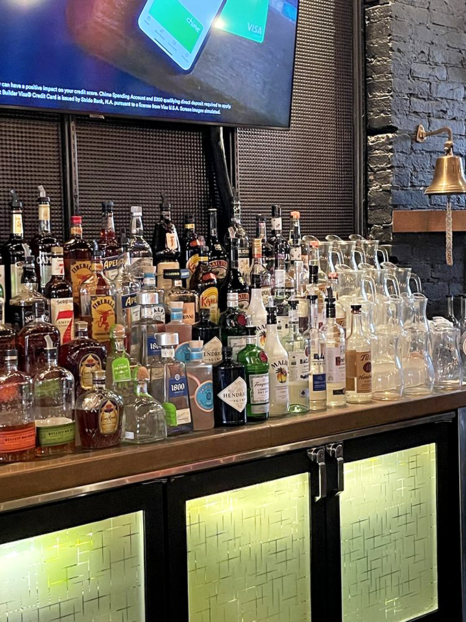 An impressive spirits collection that would make any cocktail enthusiast's heart skip a happy beat.