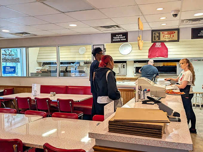 Where pizza dreams become reality. The counter staff has probably heard every special request imaginable over the decades.
