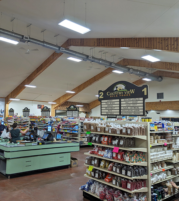 The checkout counter where your bulk food dreams become delicious reality, one careful transaction at a time.