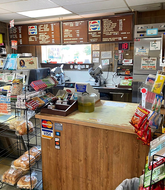 This counter has witnessed countless orders and probably holds the secrets to perfect sandwich construction.