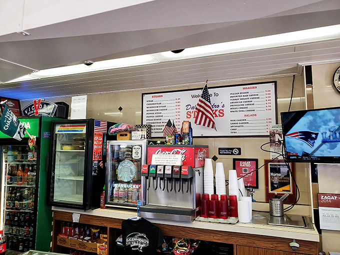 American flags and soda fountains—this counter is more American than bald eagles riding Harleys. The Zagat rating is just confirmation.
