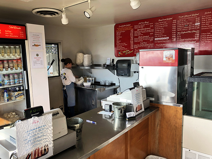 Where the magic happens: the counter where dreams are ordered, numbered, and transformed into seafood reality.