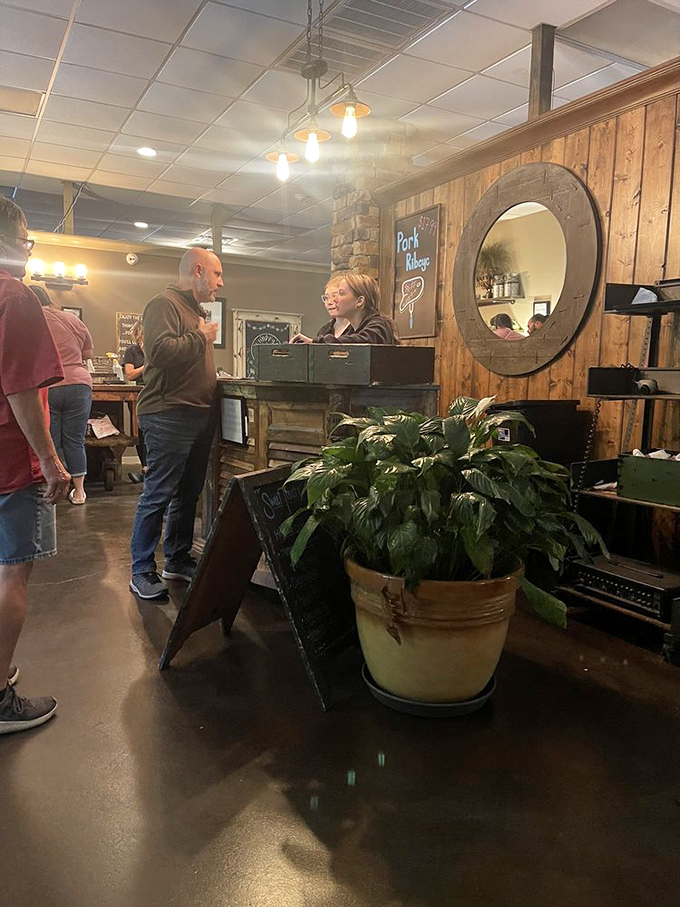 The check-in area feels like arriving at a friend's house, if that friend happened to make the best catfish in Tennessee.