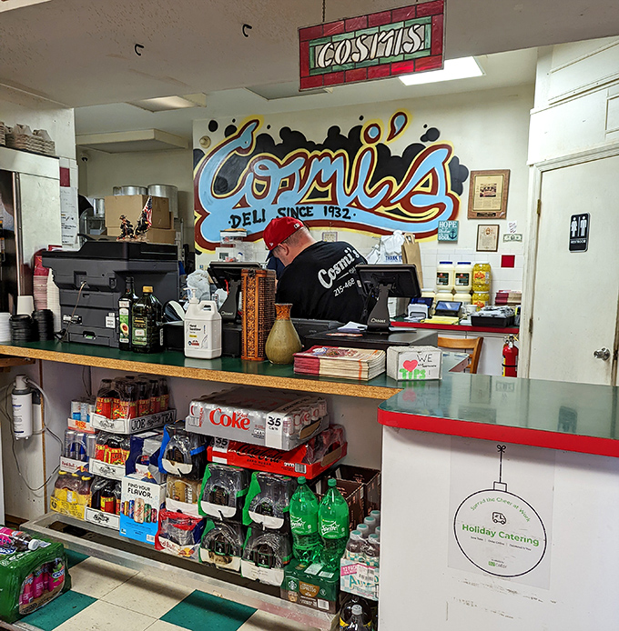 Behind this counter, sandwich artists work their magic daily, transforming simple ingredients into edible masterpieces that define Philadelphia.