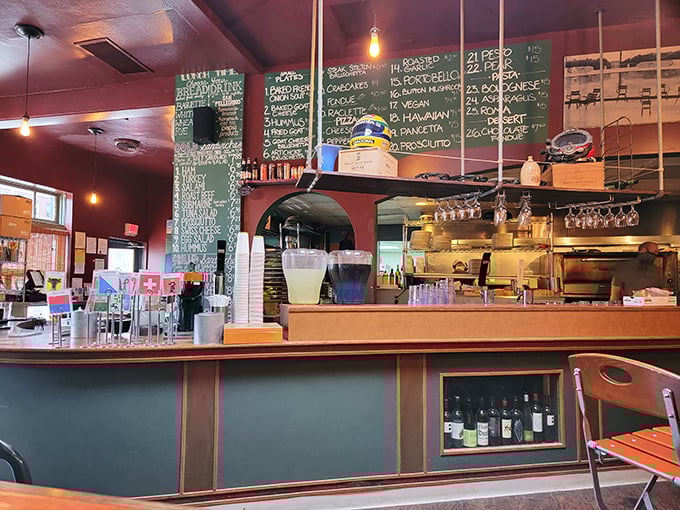 Where the magic happens&mdash;part command center, part culinary stage, with a chalkboard menu that changes with the seasons and the chef's inspiration.