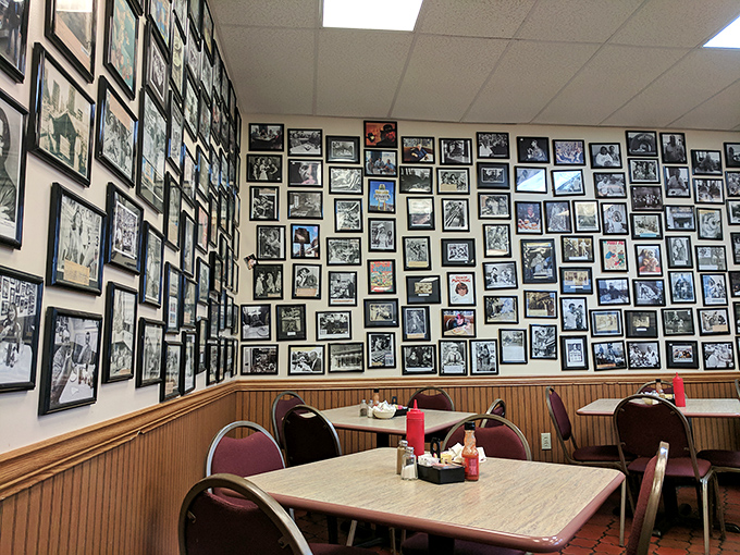 Not just decoration&mdash;a visual history book. Each frame captures a moment when someone thought, "This place matters enough to remember."