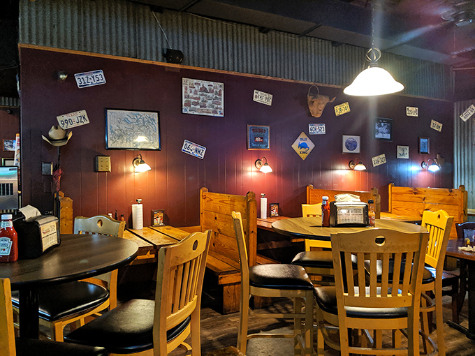 License plates and Texas memorabilia adorn walls that have witnessed countless barbecue epiphanies and sauce-stained smiles.