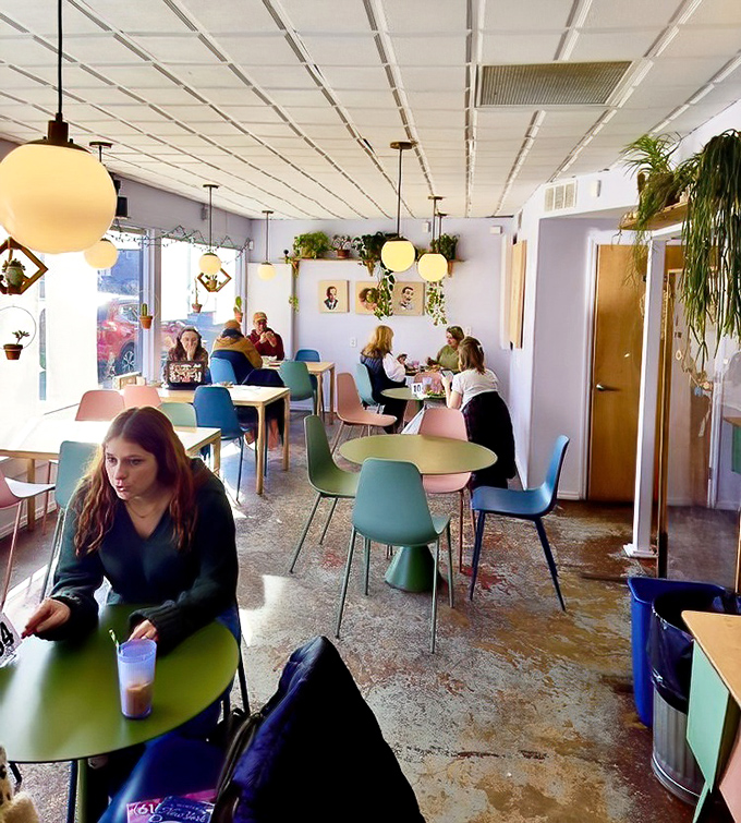 Where locals gather to chat, work, and indulge. That focused look? It's the face of someone about to experience something truly delicious.