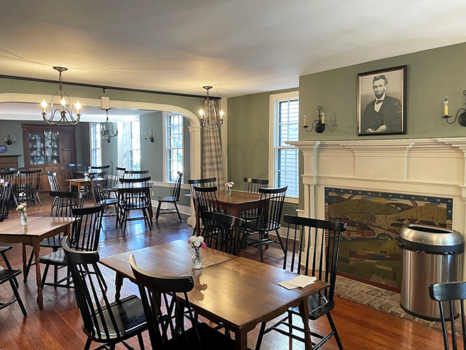 The dining room's period decor creates atmospheric meals where every shadow could tell fascinating historical stories.