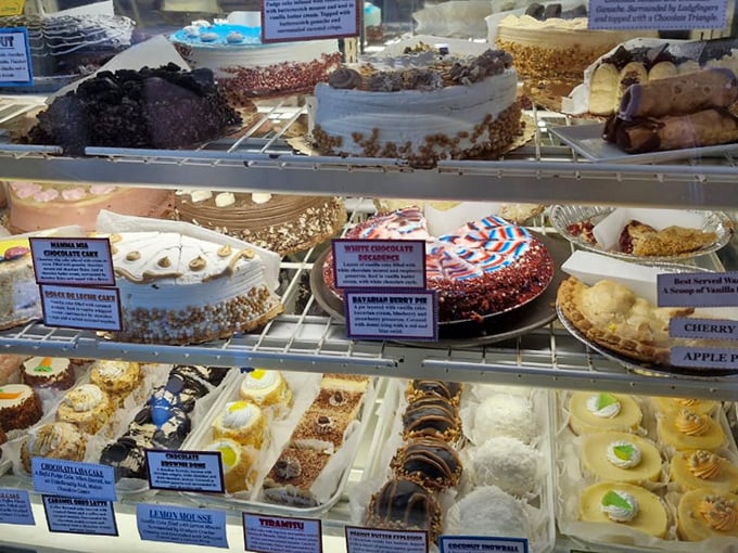 The classic black and white checkered floor says "we've been here forever" while the counter seating invites solo diners to join the community.
