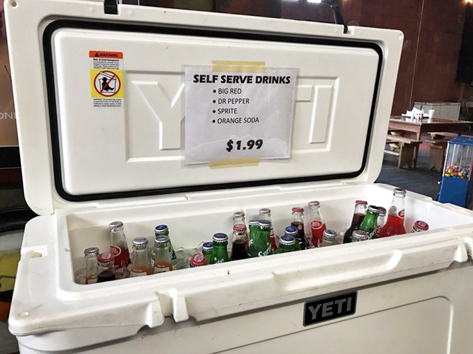 The drink cooler &ndash; because fighting the meat sweats requires proper hydration. That Big Red is calling your name.