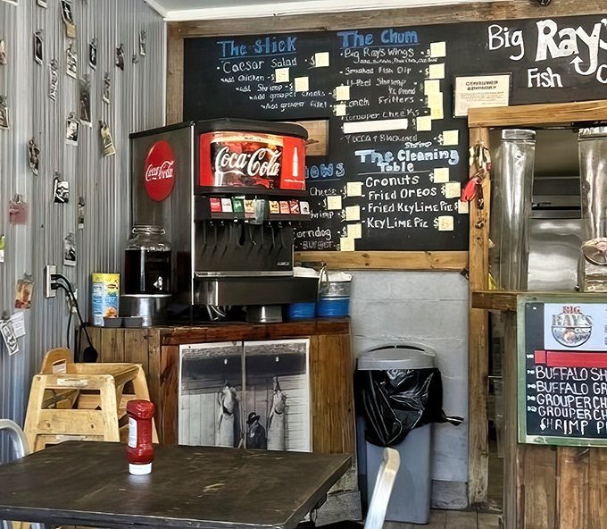 The drink station keeps things simple - sometimes an ice-cold Coke is all the sophistication you need.