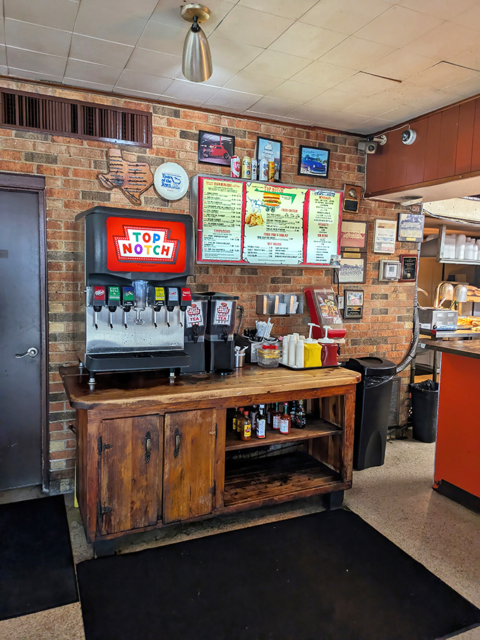 The drink station isn't trying to impress anyone, which is precisely why it's so impressive&mdash;function over flash, the Texas way. 
