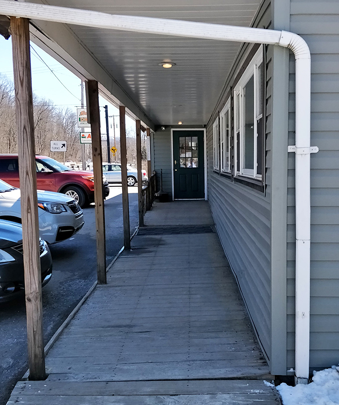The entrance walkway to Ruthie's&mdash;a humble runway leading to some of Pennsylvania's most satisfying comfort food experiences.