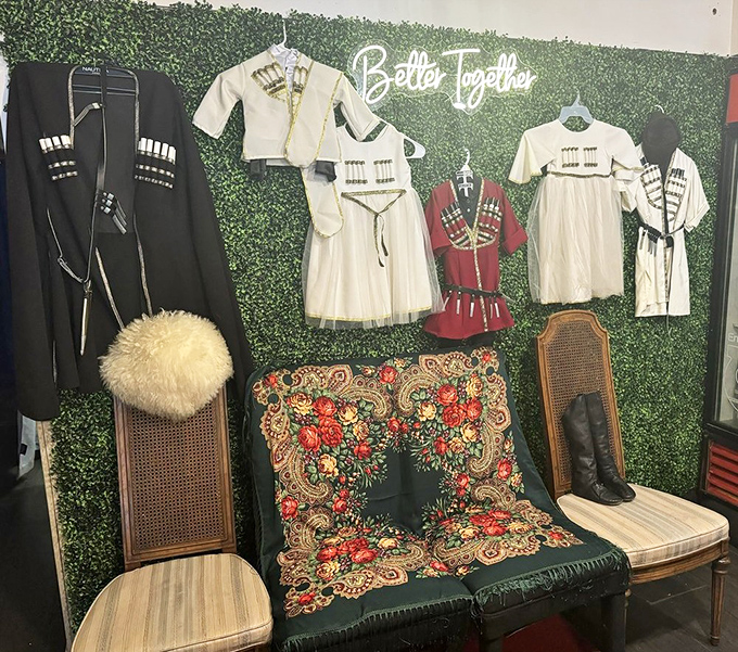 Cultural heritage decorates every wall, telling stories of tradition through carefully curated memorabilia.