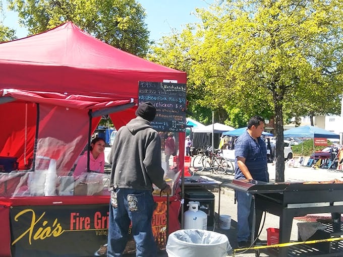 The aroma of grilled delights wafts from food vendors, because even the most dedicated bargain hunter needs fuel for the search.