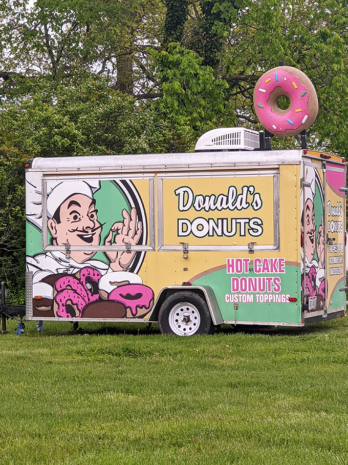 Even the food truck sports the iconic pink donut&mdash;a mobile ambassador of sweetness bringing Donald's delights to the donut-deprived masses.