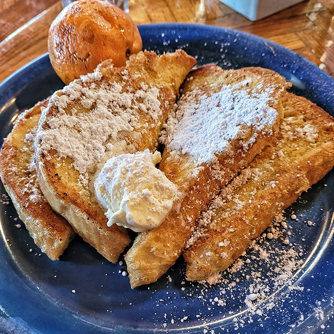 French toast that's crisp on the outside, custardy on the inside, and dusted with enough cinnamon sugar to make your inner child high-five your adult self.