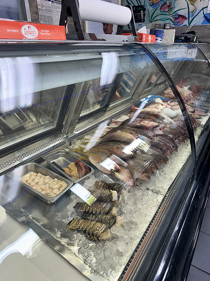 The seafood case displays today's catch with the pride of a parent showing off photos of their children—except you get to eat these.