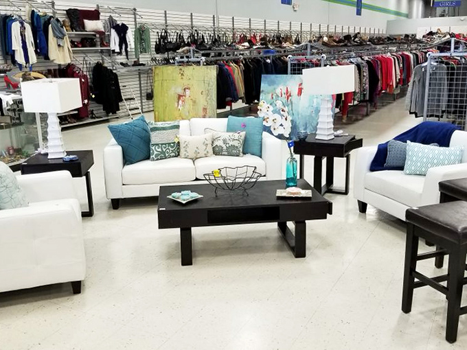 Living room sets staged better than most furniture showrooms, minus the pushy salesperson following you around.