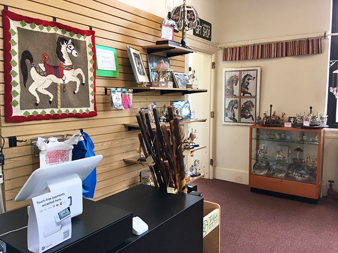 The gift shop &ndash; where you'll convince yourself that yes, your home office absolutely needs that miniature carousel horse.