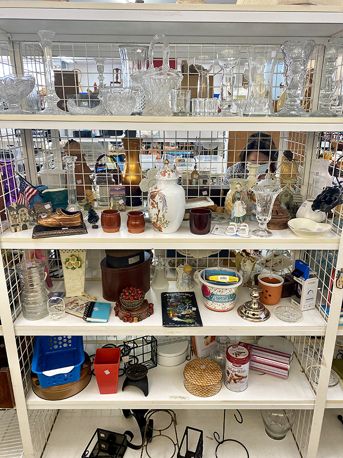 Crystal and glassware that would make your holiday table sparkle, all waiting to be rescued from thrift store purgatory at bargain prices.