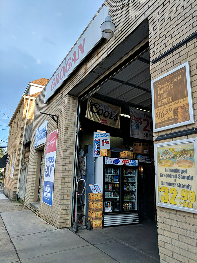 Grogan Beverage Distributors keeps the town's refrigerators stocked with liquid refreshments, proving paradise sometimes comes in aluminum cans.