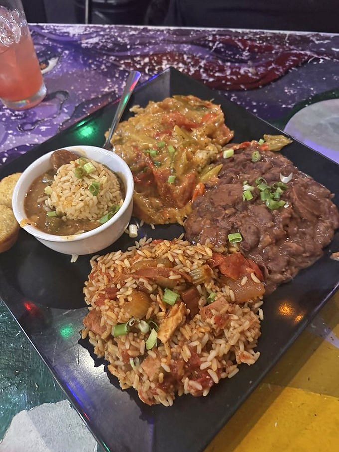 The holy trinity of Cajun cooking transformed. This gumbo isn't just soup&mdash;it's a history lesson in a bowl, with layers of flavor that tell a delicious story.
