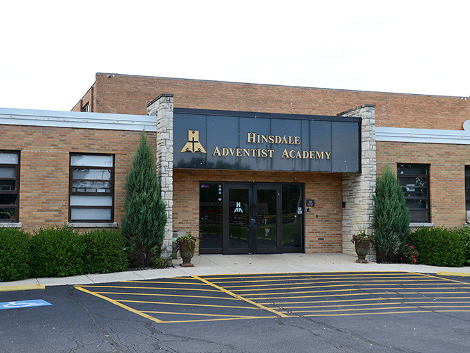 Hinsdale Adventist Academy welcomes students with architectural dignity that suggests learning here is taken as seriously as the building's clean lines.