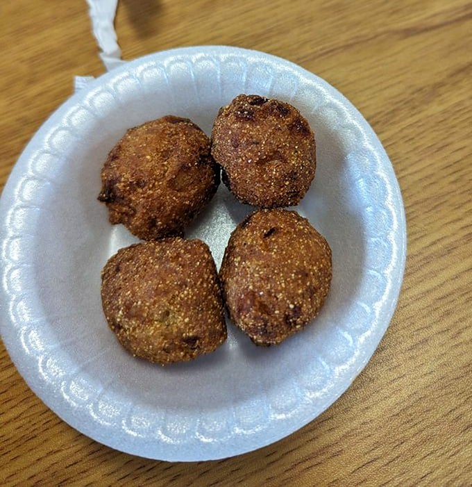 Hush puppies so good they'll make you want to keep quiet about finding this place&mdash;crispy outside, tender cornbread inside.