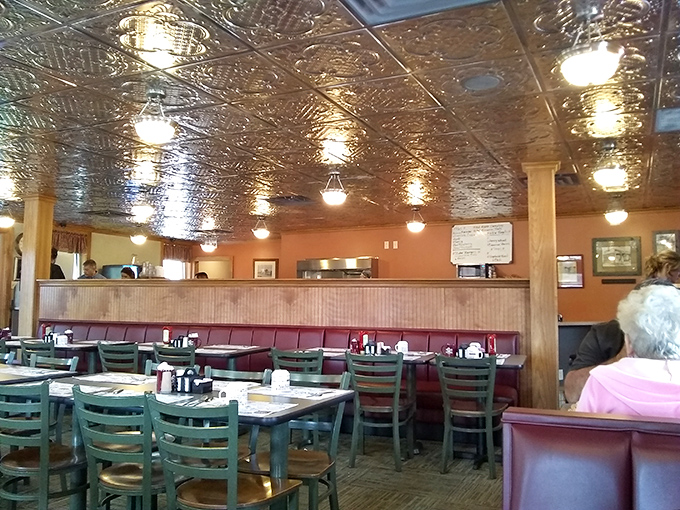 The dining room says "stay awhile" with its unpretentious charm. No one's rushing you out to turn tables here.