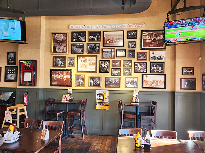 A gallery of memories lines the walls, documenting decades of famous visitors who've made the pilgrimage to this Toledo institution for their Hungarian hot dog fix.