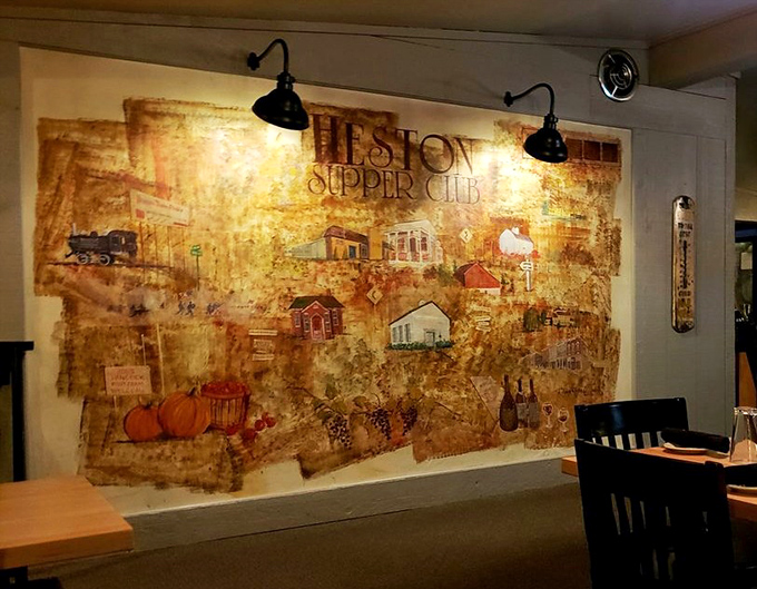 The mural depicting local heritage creates a sense of place &ndash; you're not just eating dinner, you're participating in tradition.
