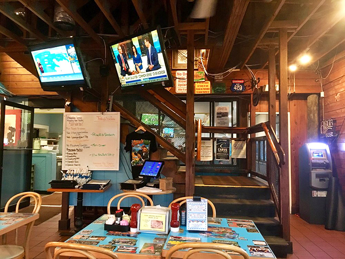 The dining room feels like it's been hosting beach-goers and locals since before Instagram made food photography a competitive sport.