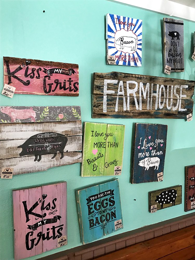 Wall art that says "we don't take ourselves too seriously, but we take breakfast very seriously." Bacon is more than meat&mdash;it's a lifestyle.