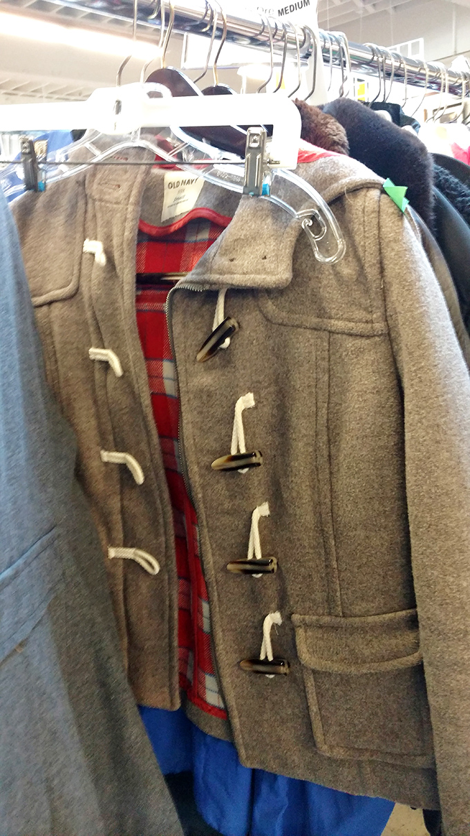 That toggle coat with plaid lining isn't just warm&mdash;it's practically a Portland citizenship card. Hipster approved since forever.