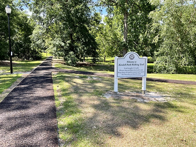 Kendall Park's walking trail invites visitors to stretch their legs while contemplating absolutely nothing important &ndash; pure bliss.