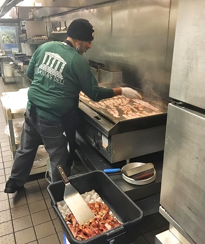 Behind the scenes, Dianna's kitchen crew works their magic on the flat-top, transforming simple ingredients into plates of pure satisfaction.