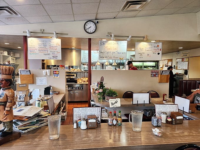 Where diner magic happens&mdash;handwritten specials on whiteboards and that counter where solo travelers never really dine alone.