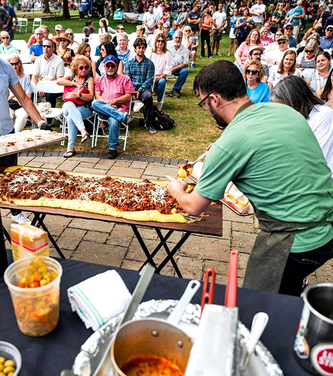 Nothing brings people together like a massive pizza. This community gathering celebrates food as it should be &ndash; shared, abundant, and slightly messy.