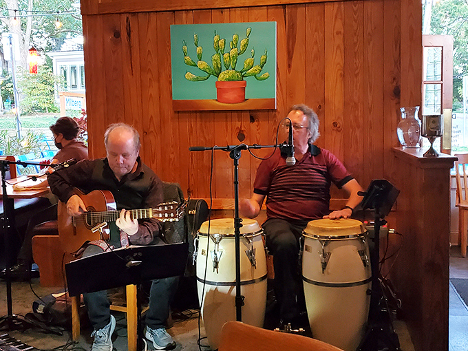 Live music that doesn't fight your conversation but enhances it, like the perfect soundtrack to your evening's main character moment.