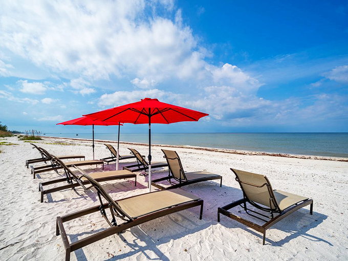 Beach lounging elevated to an art form. These chairs aren't just furniture&mdash;they're front-row tickets to nature's greatest show, with the Gulf as center stage.