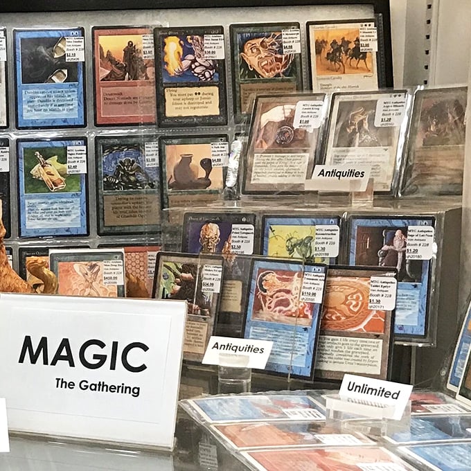 Magic: The Gathering cards that aren't just cardboard rectangles but tiny time capsules of basement tournaments and convenience store purchases.