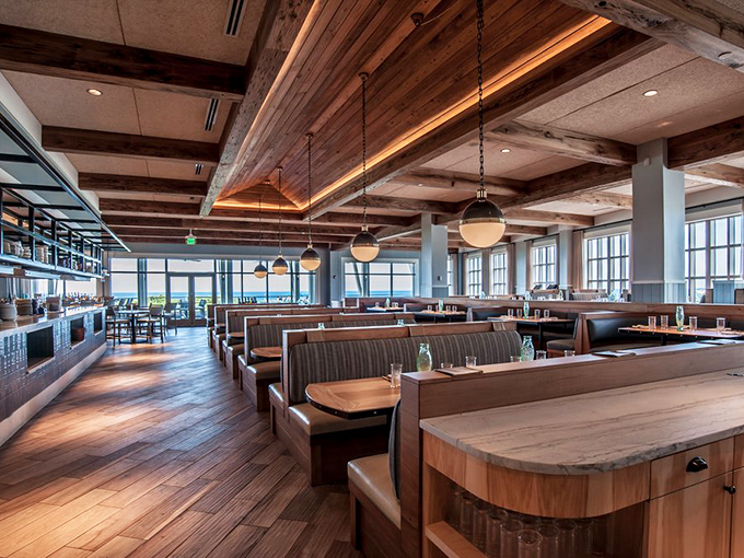 The main dining room where conversations flow as smoothly as the wine and the views never disappoint.