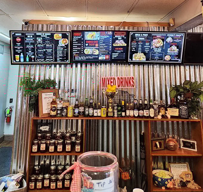 Behind every great barbecue joint is a well-stocked bar. These bottles aren't for show&mdash;they're waiting to wash down your third helping of brisket.