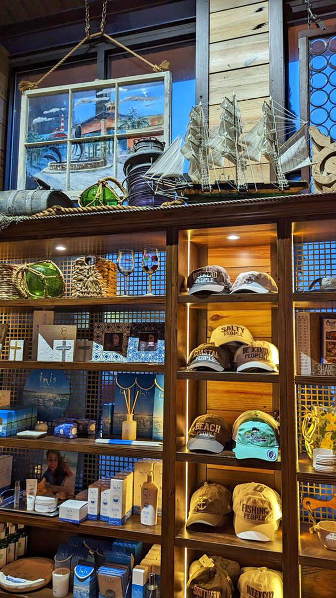 The gift shop offers more than souvenirs&mdash;it's a nautical treasure trove where model ships and coastal-themed hats let you take the ocean vibe home.