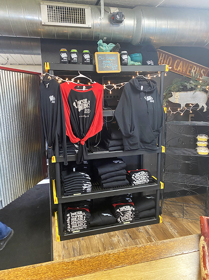 Take home a piece of Uncle Beth's with merchandise that celebrates this barbecue institution.