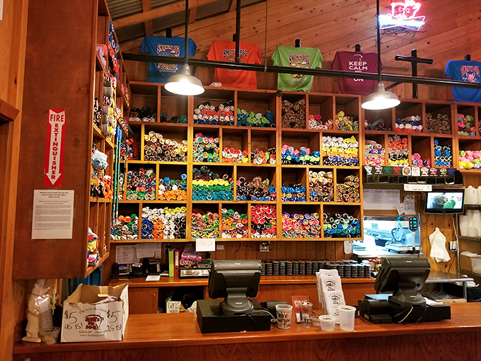 The merchandise wall isn't just selling souvenirs&mdash;it's offering take-home memories for when your taste buds get nostalgic tomorrow.